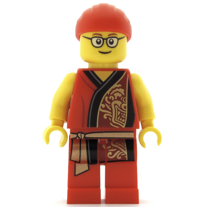 LEGO Set fig-009982 Man, Red Robe with Gold Sash Belt, Red Bandanna ...