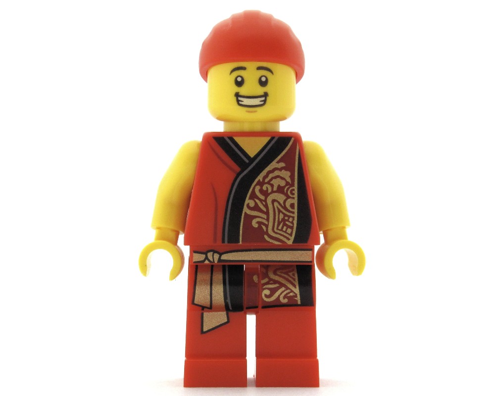 LEGO Set fig-009984 Man, Red Robe with Gold Sash Belt, Red Bandanna ...