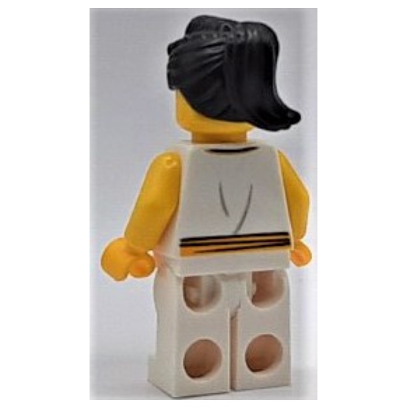 LEGO Set fig-009989 Woman, White Robes with Ties, White Legs, Black ...