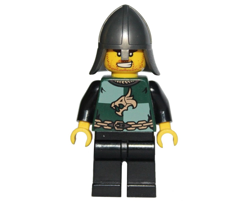LEGO Set fig-010084 Dragon Knight, Dark Green, Pearl Titanium Helmet ...