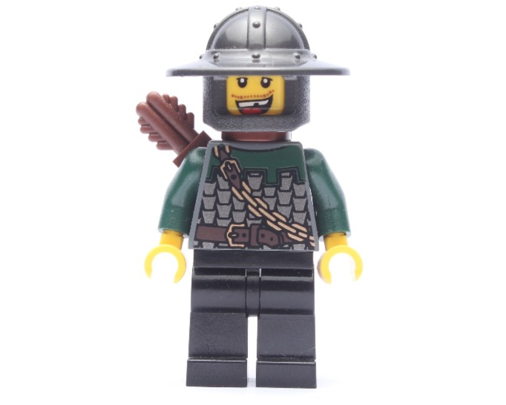 LEGO Set fig-010104 Dragon Knight, Archer, Dark Green, Wide Brim Helmet ...