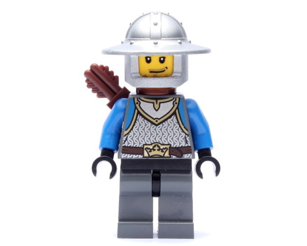 LEGO Set fig-010110 Knight, Archer, Blue, Wide Brim Helmet, Quiver ...