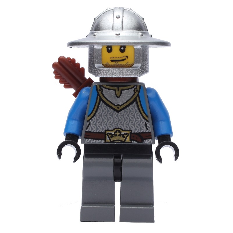 LEGO Set fig-010110 Knight, Archer, Blue, Wide Brim Helmet, Quiver ...
