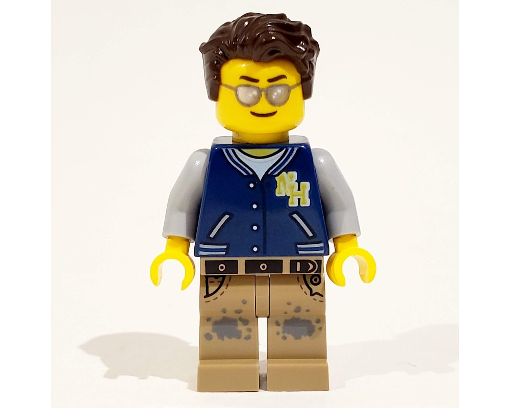 LEGO Set fig-010131 Dark Blue Torso, Dark Tan Legs, Dark Brown Hair ...