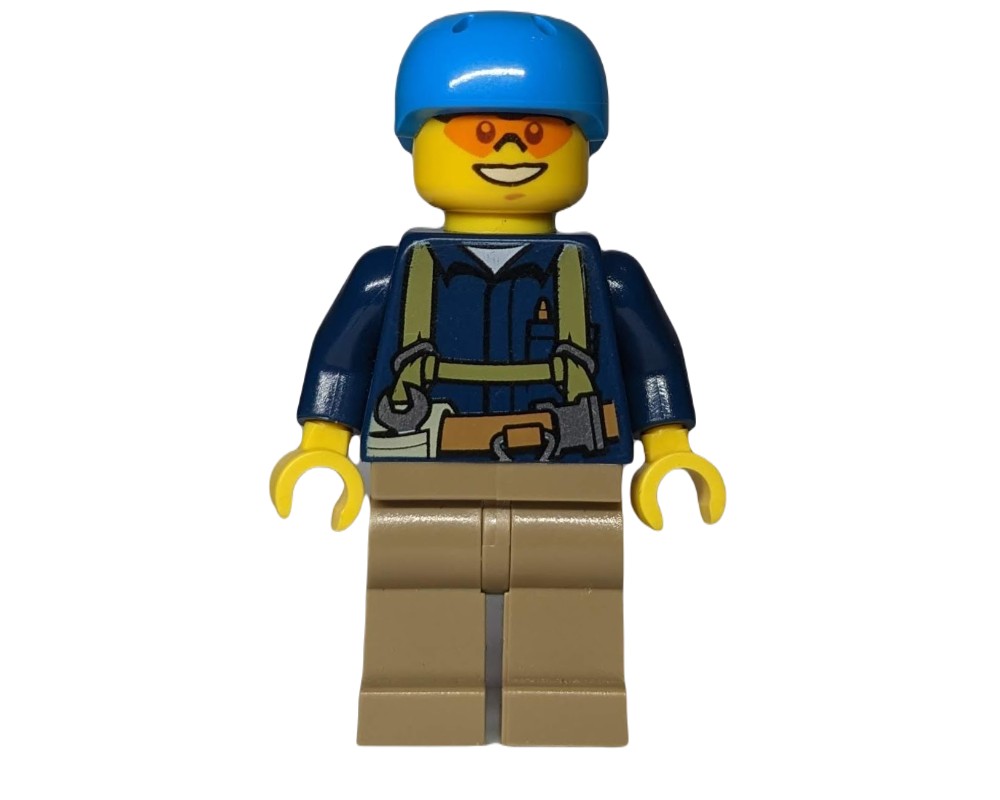 LEGO Set fig-010200 Dark Blue Torso, Dark Tan Legs, Dark Azure Helmet ...