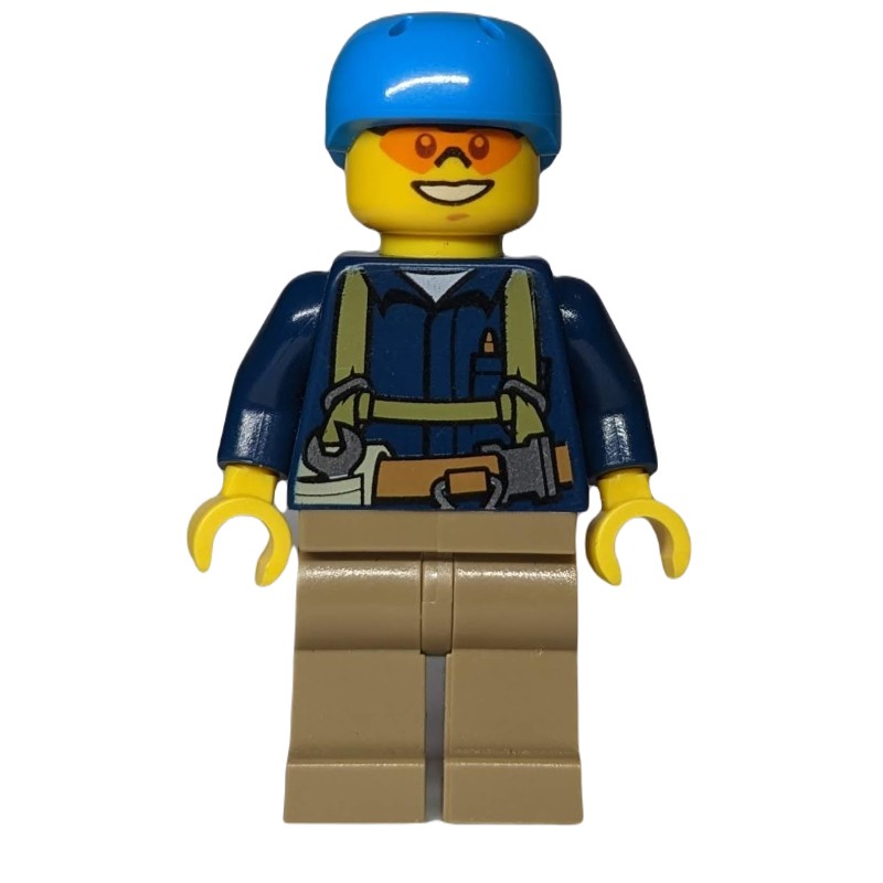 LEGO Set fig-010200 Dark Blue Torso, Dark Tan Legs, Dark Azure Helmet ...