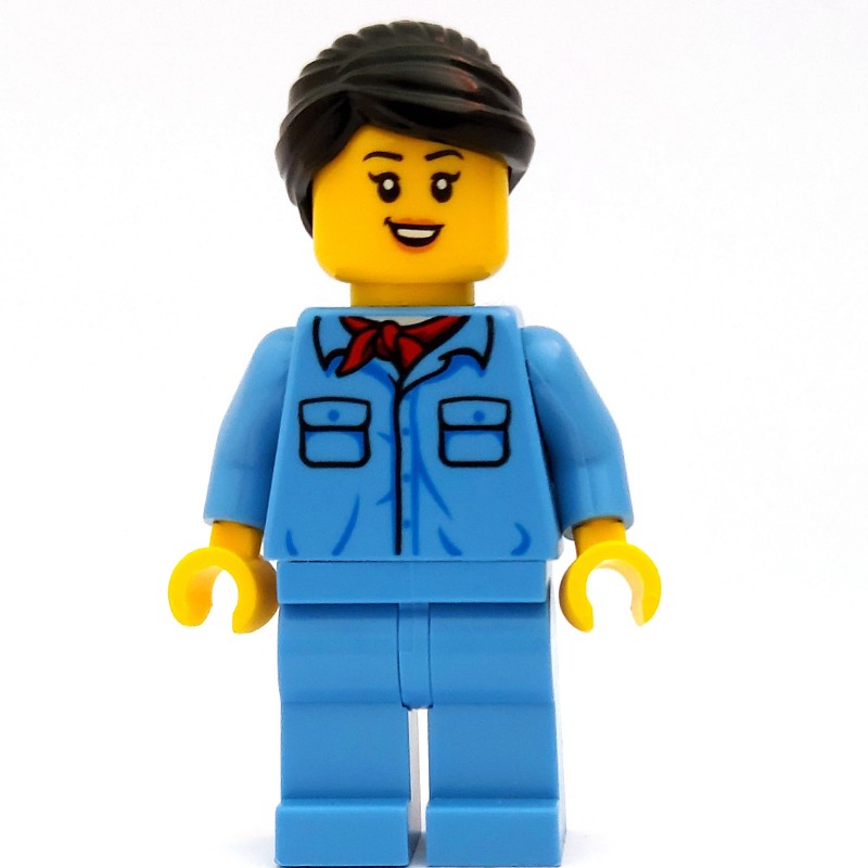 LEGO Set fig-010256 Train Conductor - Medium Blue, Female (2020 Creator ...