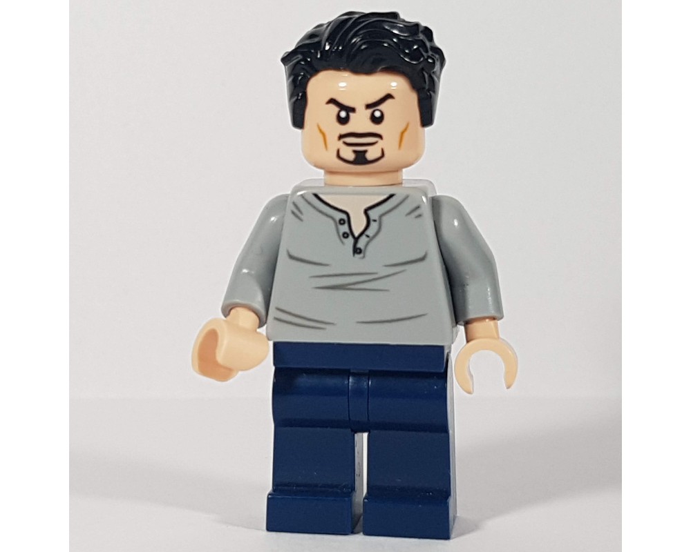 LEGO Set fig-010278 Tony Stark - Light Bluish Grey Shirt | Rebrickable ...