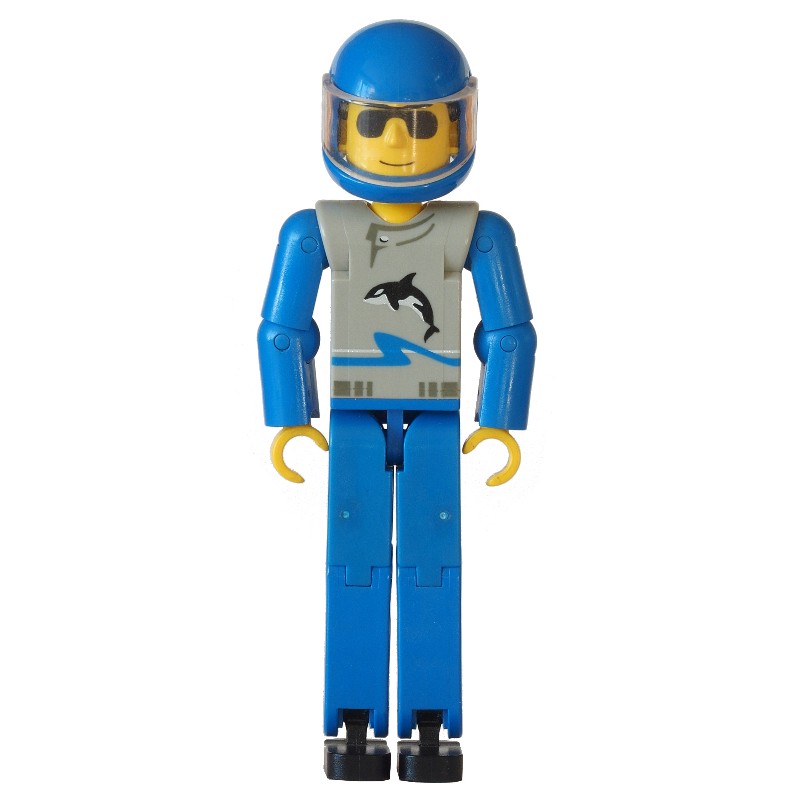 LEGO Set fig-010491 Technic Figure Blue Legs, Light Gray Top with Wave ...