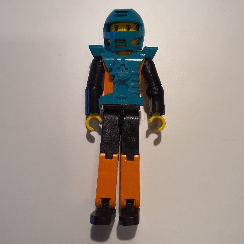 LEGO Set fig-010493 Technic Figure Orange/Black Legs, Orange Torso with ...