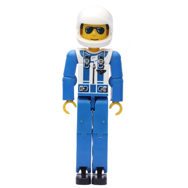 LEGO Set fig-010502 Technic Figure Blue Legs, White Top with Zip ...
