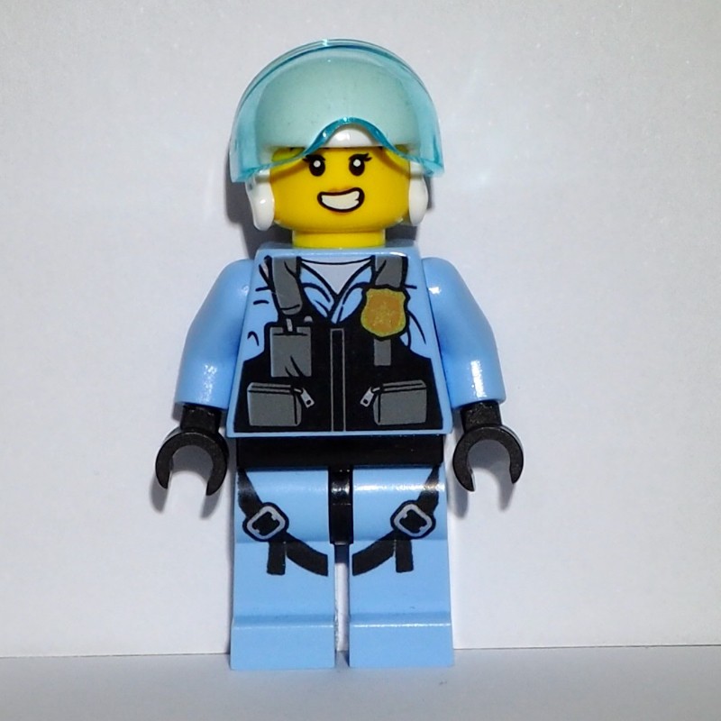 LEGO Set fig-010549 Rooky Partnur, White Helmet, Bright Light Blue Legs ...