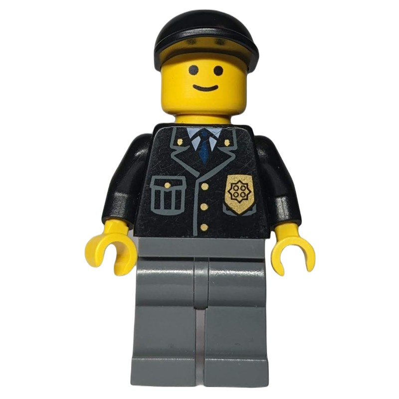 LEGO Set fig-010617 Police - Black Torso, Dark Bluish Grey Legs, Black ...