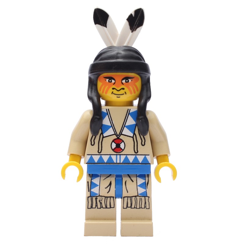 LEGO Set fig-010619 Indian - Tan Clothing, Blue Trim | Rebrickable ...