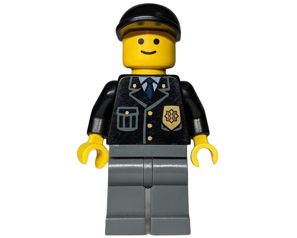 LEGO Set fig-010705 Police - Black Torso, Dark Bluish Grey Legs, Black ...