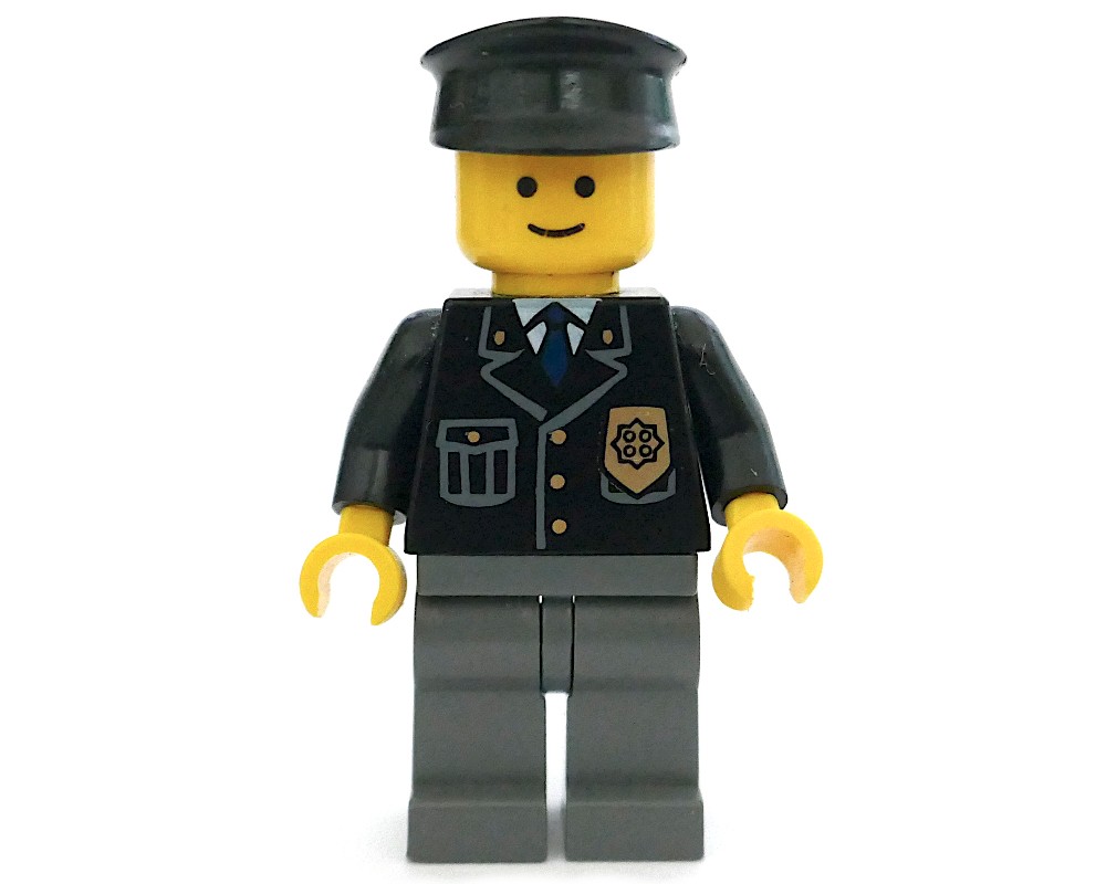 LEGO Set fig-010706 Police - Black Torso, Dark Bluish Grey Legs, Black ...