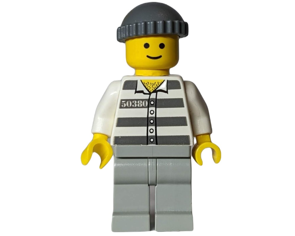 LEGO Set fig-010708 Prisoner - White Torso, Light Bluish Grey Legs ...