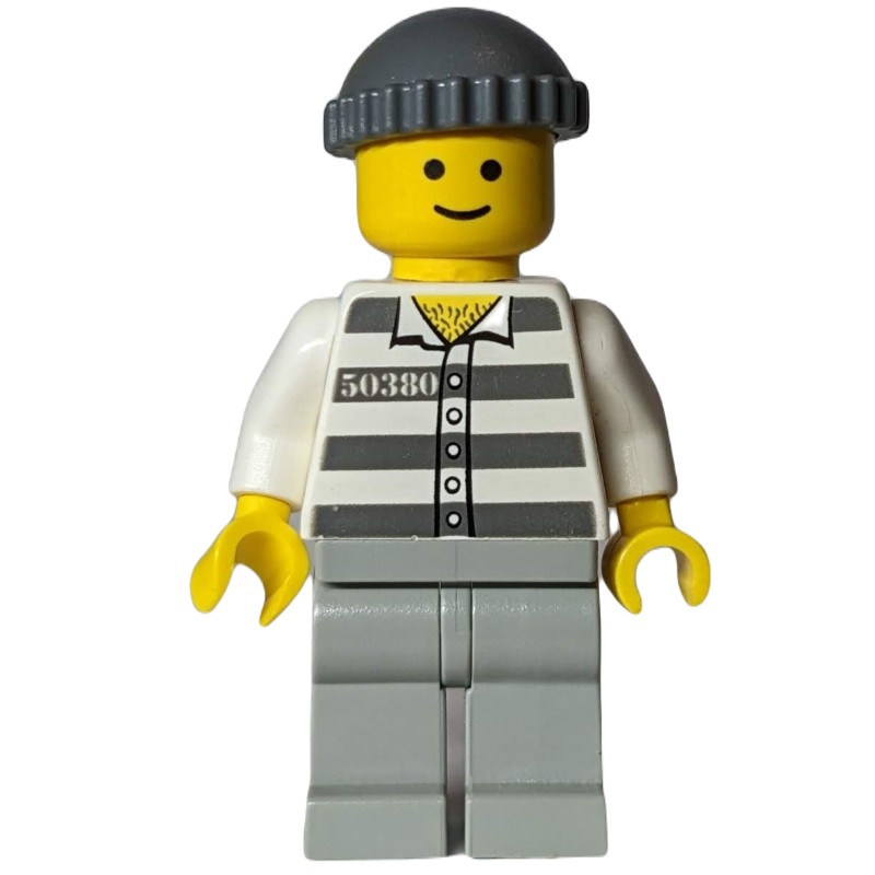 LEGO Set fig-010708 Prisoner - White Torso, Light Bluish Grey Legs ...