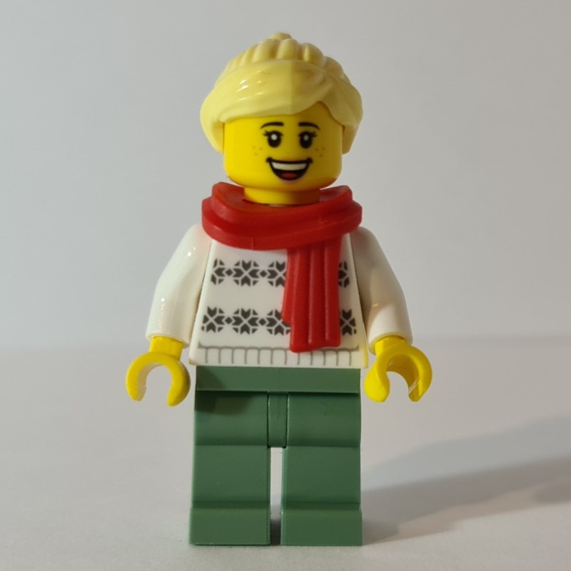 LEGO Set fig-010748 White Torso, Sand Green Legs, Bright Light Yellow ...