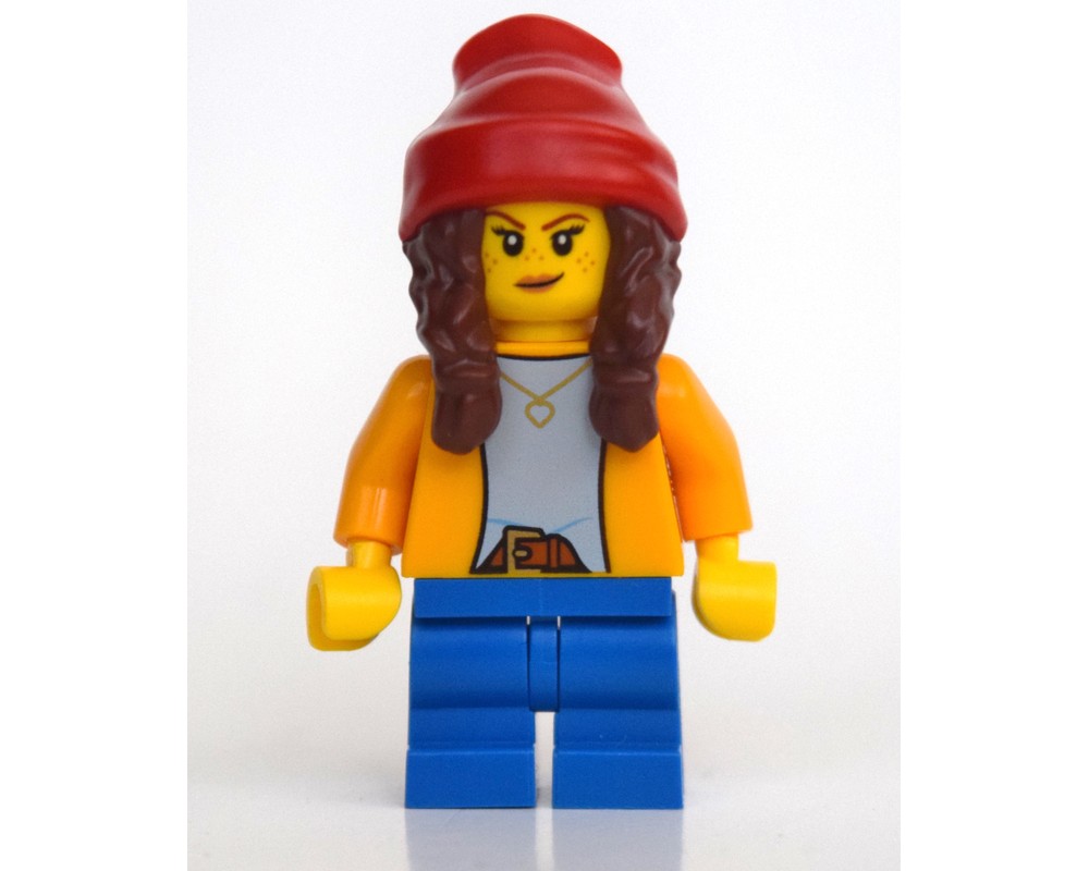 LEGO Set fig-010755 Girl, Bright Light Orange Shirt, Blue Medium Legs ...