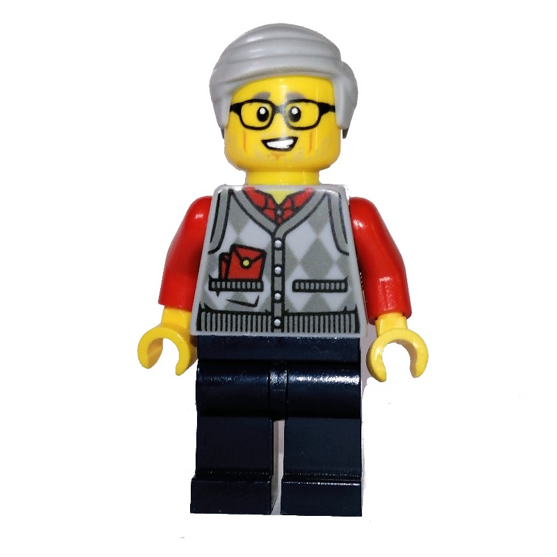 LEGO Set fig-010771 Light Bluish Grey Torso, Dark Blue Legs, Light ...