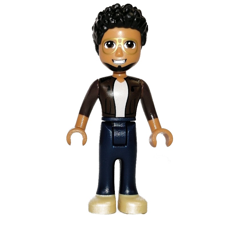 LEGO Set fig-010775 Martin - Dark Brown Torso, Dark Blue Legs, Black ...