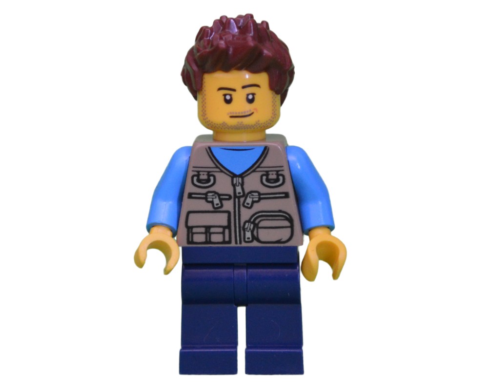 LEGO Set fig-010809 Dark Tan Torso, Dark Blue Legs, Reddish Brown Hair ...