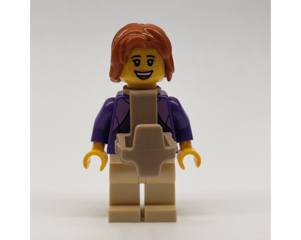 LEGO Set fig-010810 Dark Purple Torso, Tan Legs, Dark Orange Hair, Baby ...