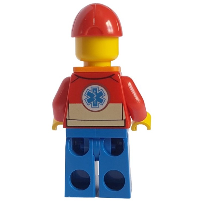 LEGO Set fig-010817 Lifeguard, Red Jacket, Blue Legs, Red Cap, Orange ...