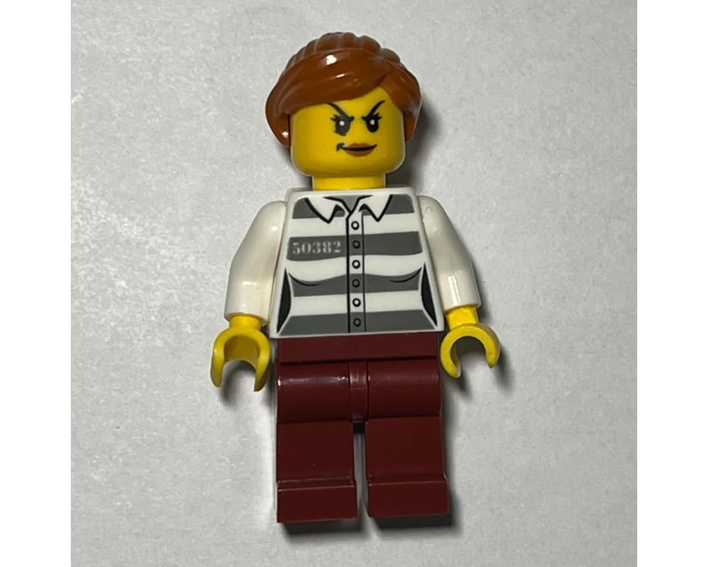 LEGO Set fig-010855 Criminal, Woman, Prison Shirt with '50382', Dark ...