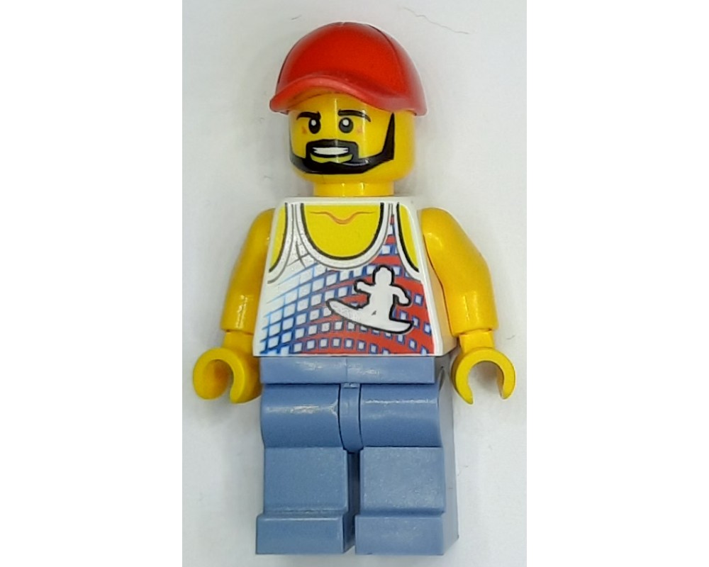 LEGO Set fig-010914 White Torso, Sand Blue Legs, Red Cap | Rebrickable ...