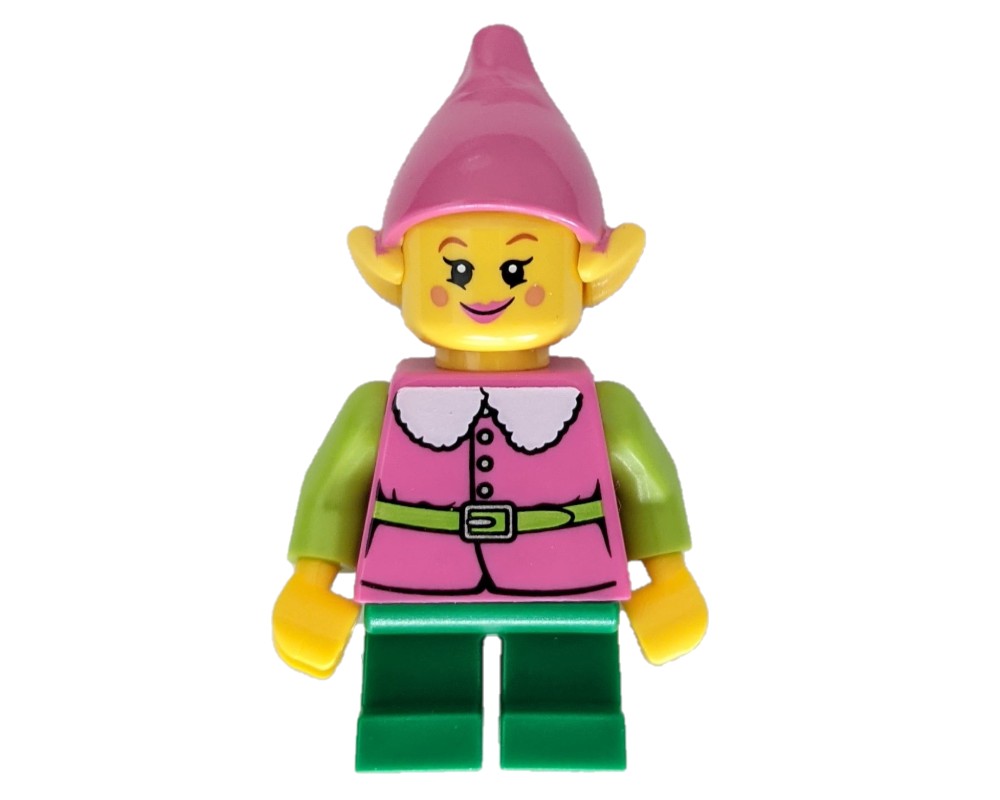 LEGO Set fig-011029 Elf - Dark Pink Torso, Green Legs, Dark Pink Head ...