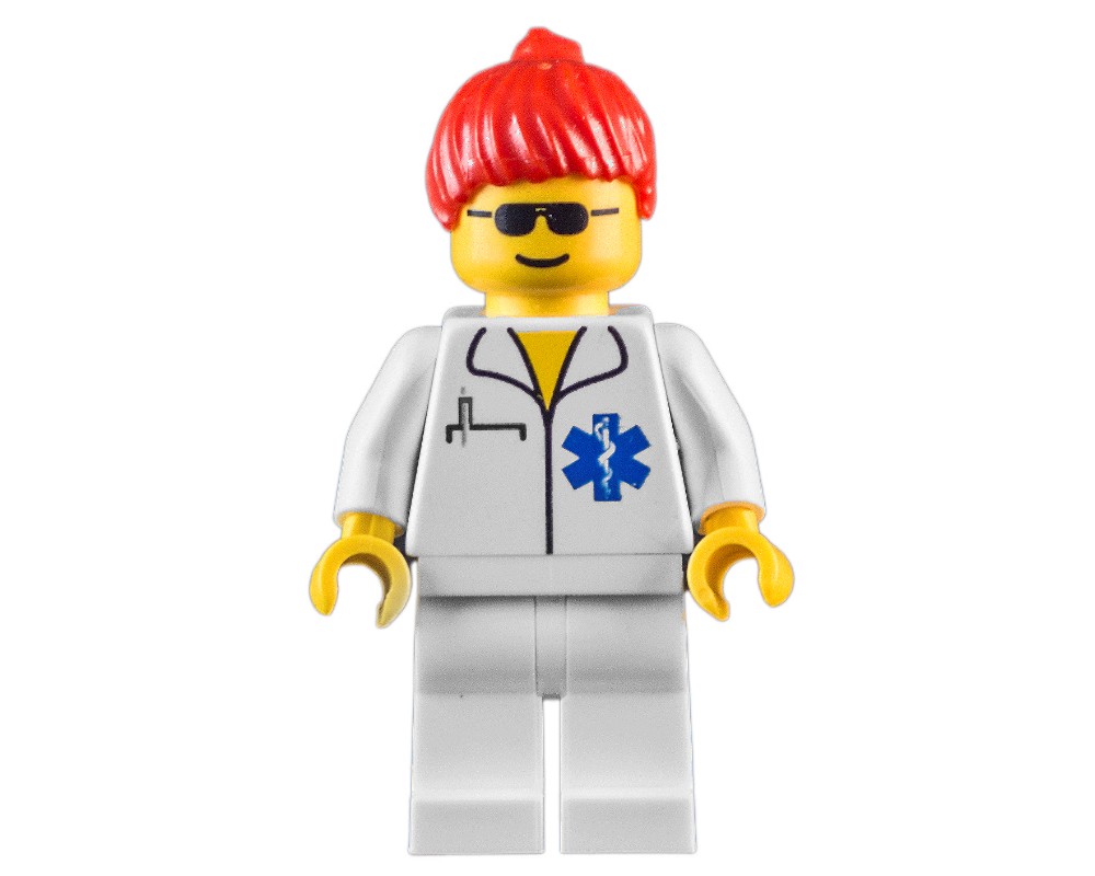LEGO Set fig-011040 Doctor - White Torso and Legs, Red Hair Female ...