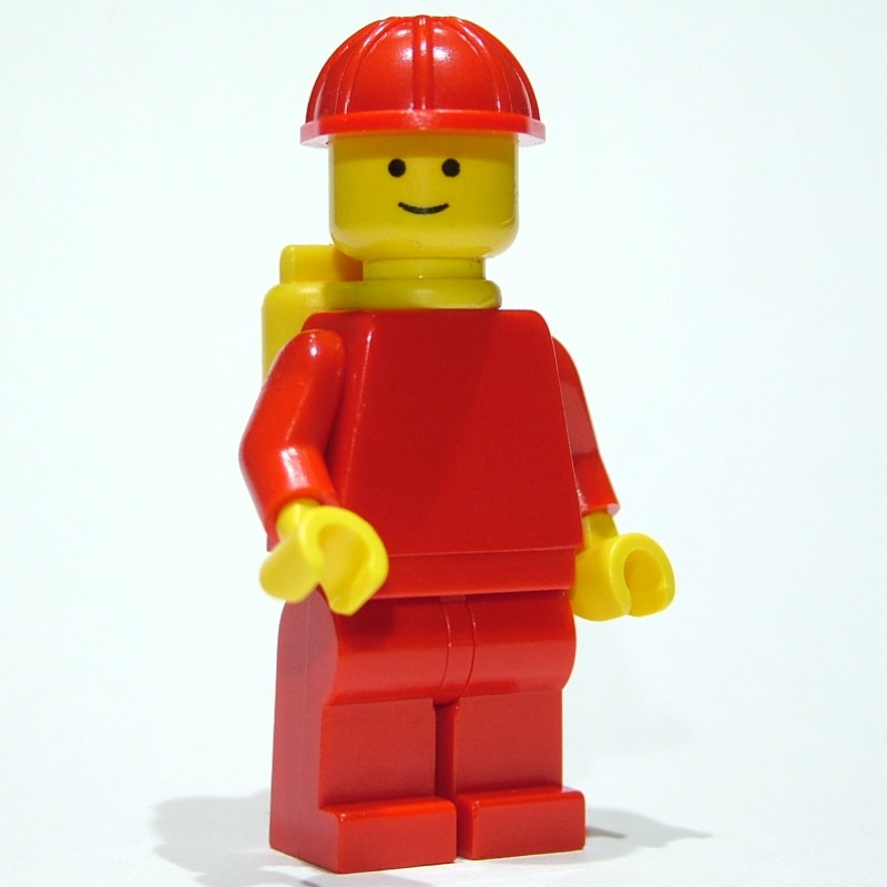 LEGO Set fig-011069 Red Torso, Red Legs, Red Helmet, Yellow Air Tanks ...