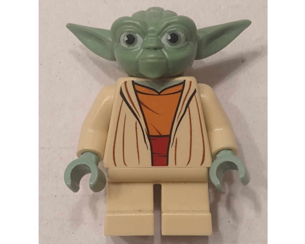 LEGO Set fig-011084 Yoda, Sand Green Head with White Hair, Dark Orange ...