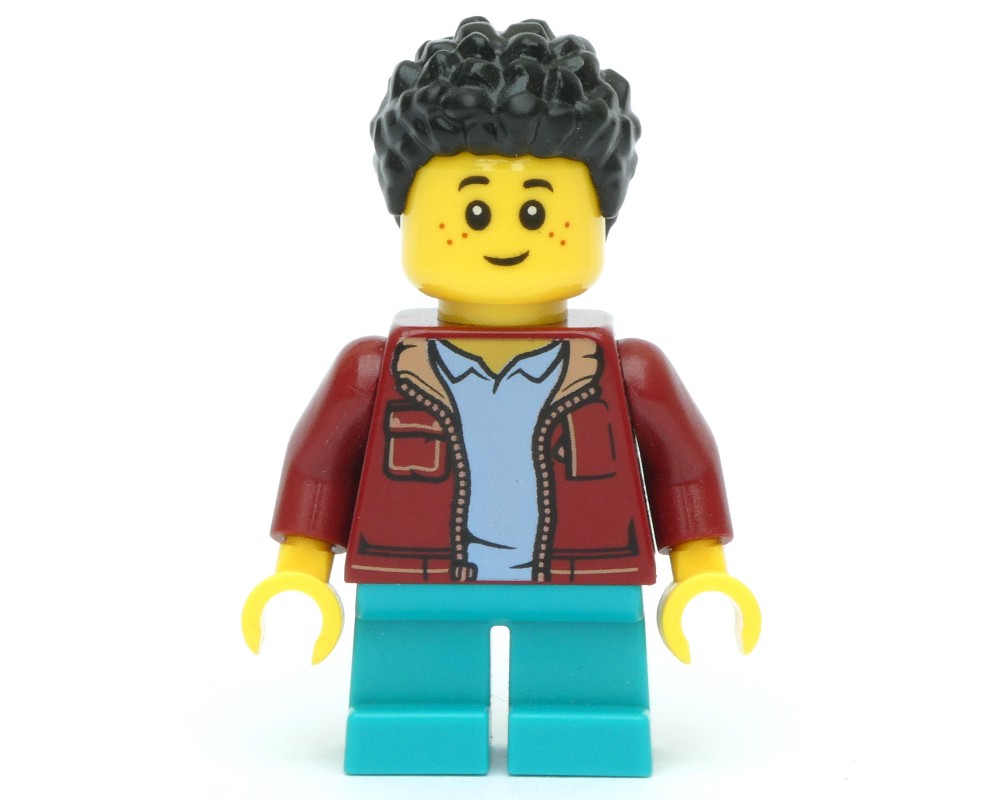 LEGO Set fig-011191 Kid - Dark Red Torso, Dark Turquoise Legs, Black ...