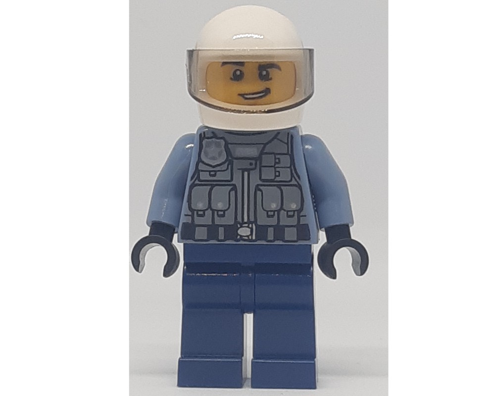 LEGO Set fig-011210 Police - Sand Blue Torso, Dark Blue Legs, White ...