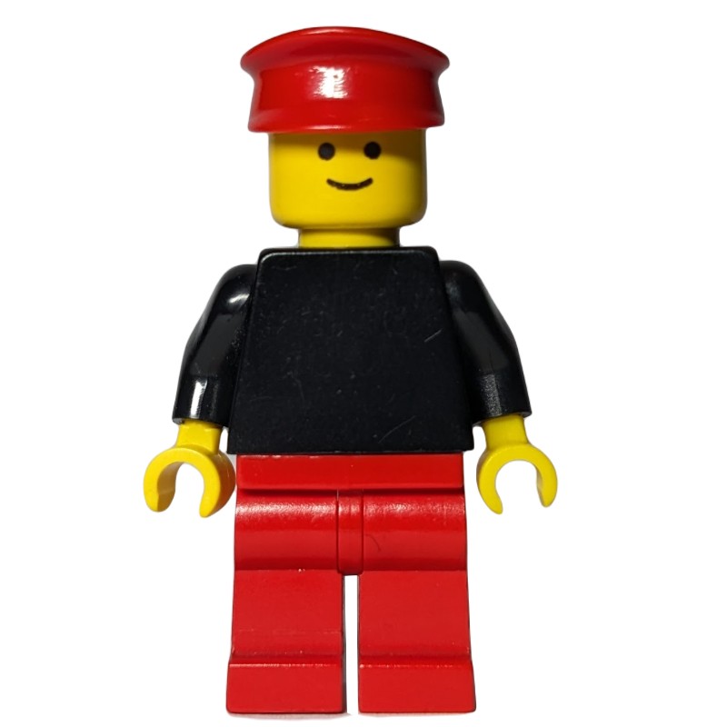LEGO Set fig-011239 Black Torso, Red Legs, Red Hat | Rebrickable ...