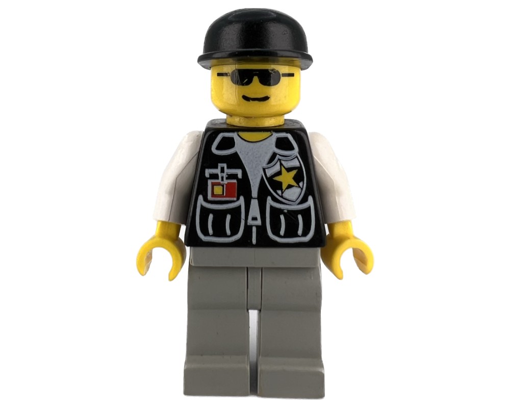 LEGO Set fig-011267 Police - Black Torso, Light Grey Legs, Black Cap ...