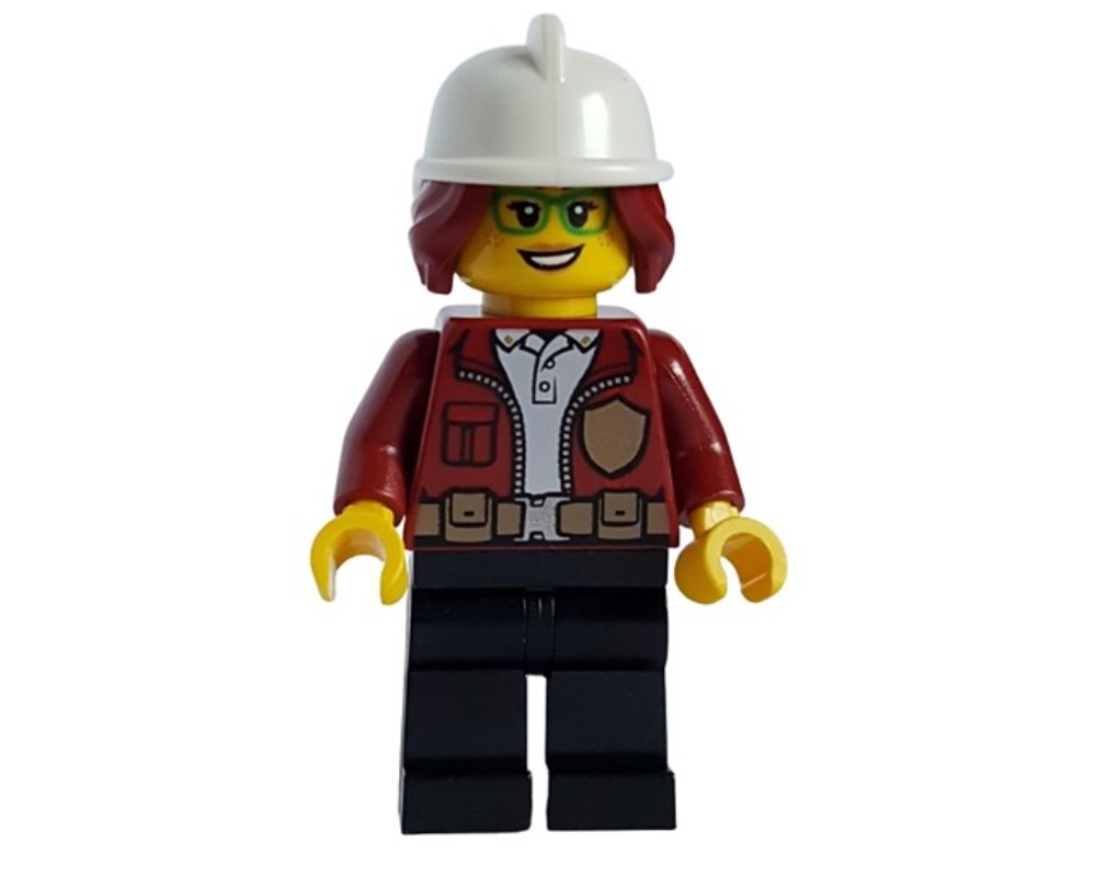 LEGO Set fig-011285 Freya McCloud, Open Dark Red Jacket with Badge ...