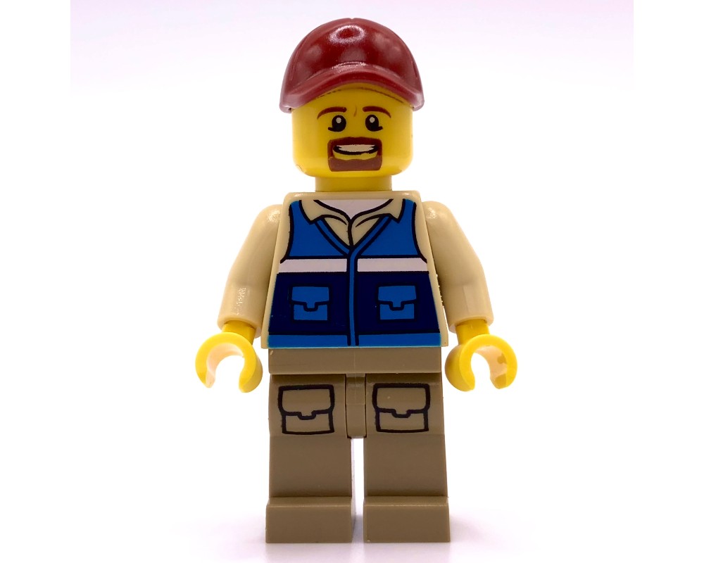 LEGO Set fig-011421 Man, Blue Vest, Dark Red Cap, Goatee Beard ...