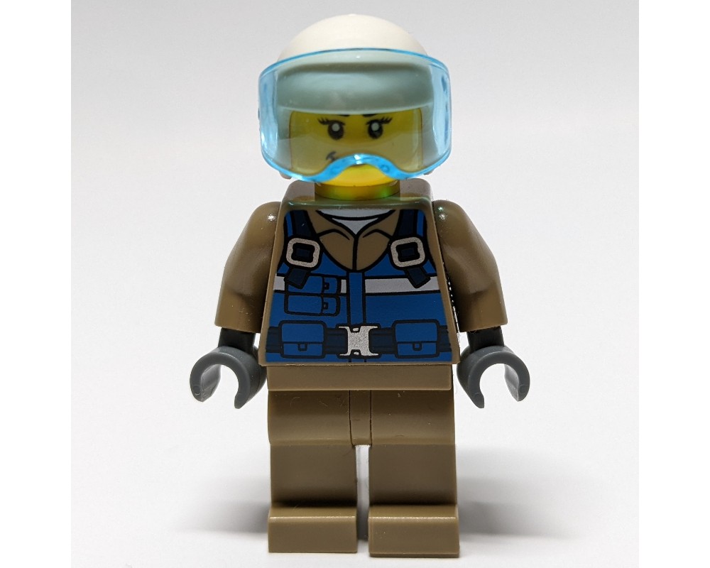 LEGO Set fig-011427 Woman, Pilot, Blue Vest, White Helmet | Rebrickable ...