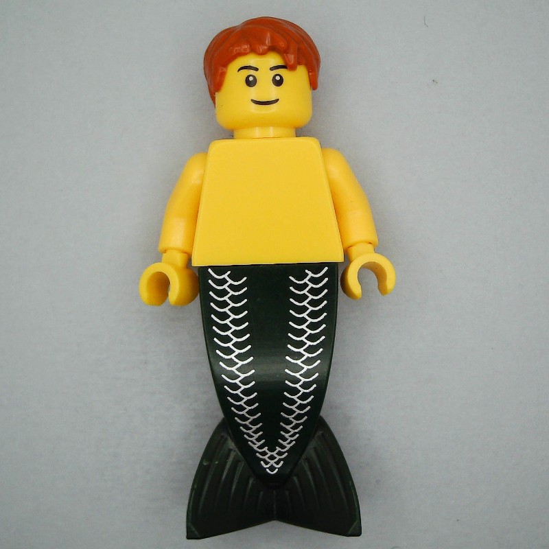 LEGO Set fig-011671 Merman - Dark Orange Hair, Black Eyebrows ...
