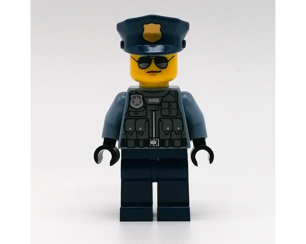 LEGO Set fig-011772 Police Officer, Sand Blue Torso, Dark Blue Legs ...