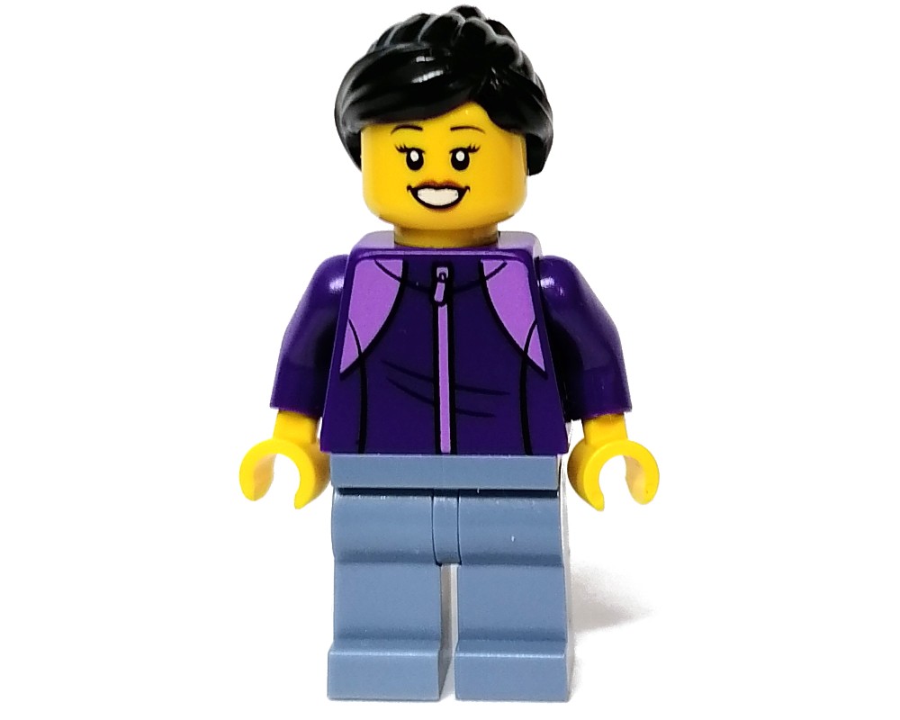 LEGO Set fig-011884 Dark Purple Torso, Sand Blue Legs, Black Hair ...