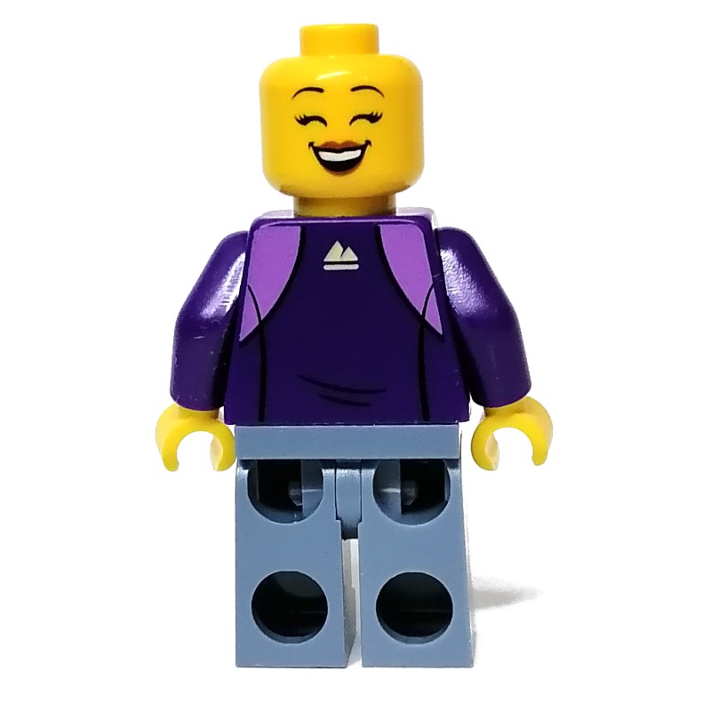 LEGO Set fig-011884 Dark Purple Torso, Sand Blue Legs, Black Hair ...