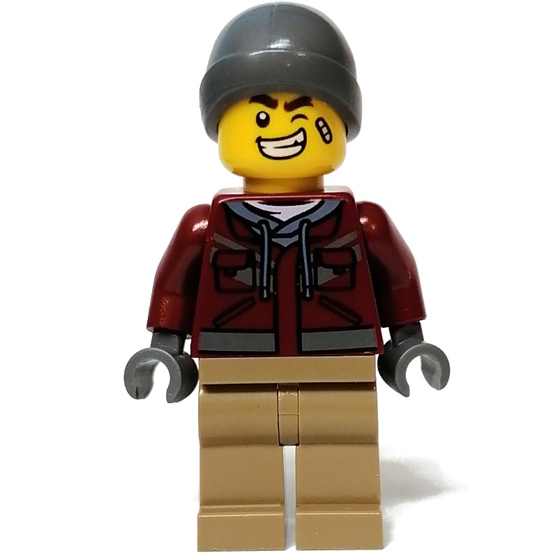LEGO Set fig-011885 Dark Red Torso, Dark Tan Legs, Dark Bluish Grey Hat ...