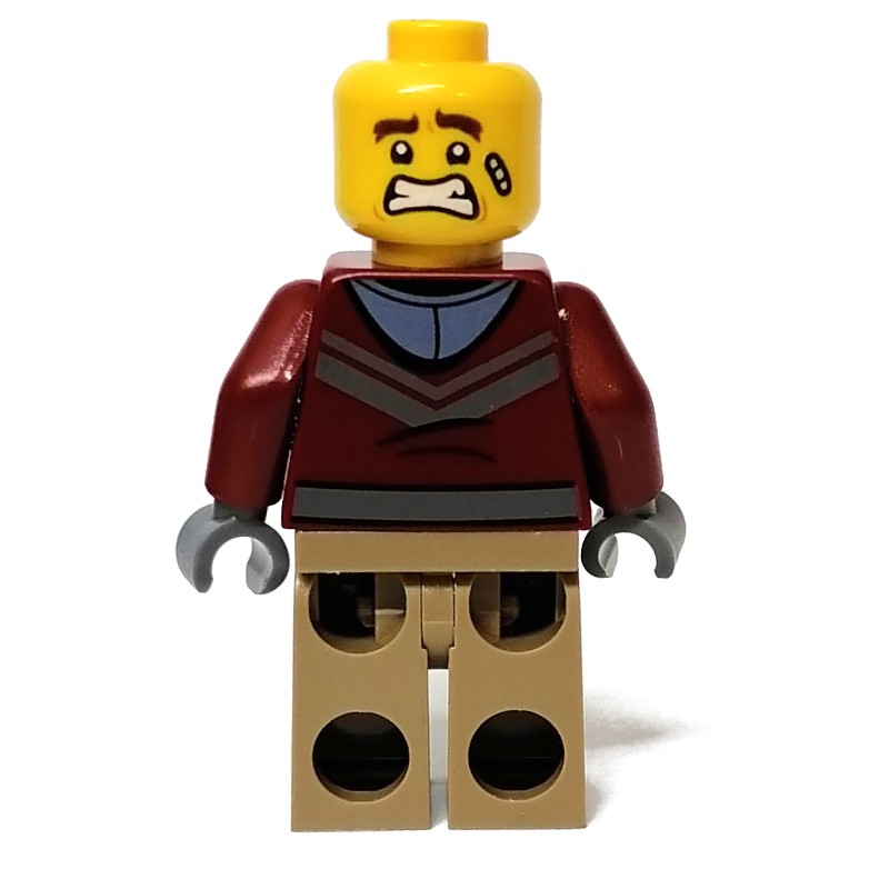 LEGO Set fig-011885 Dark Red Torso, Dark Tan Legs, Dark Bluish Grey Hat ...