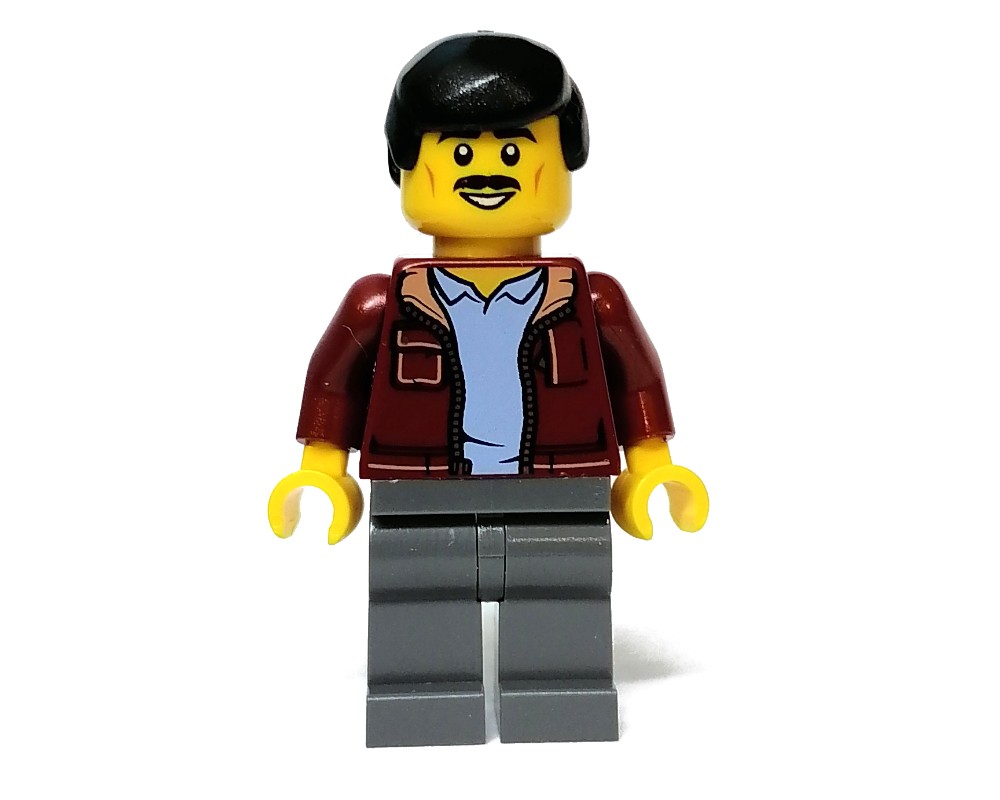 LEGO Set fig-011889 Dark Red Torso, Dark Bluish Grey Legs, Black Hair ...