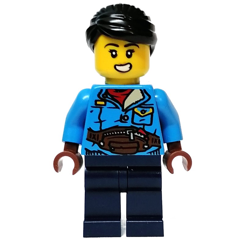 LEGO Set fig-011890 Dark Azure Torso, Dark Blue Legs, Black Hair ...
